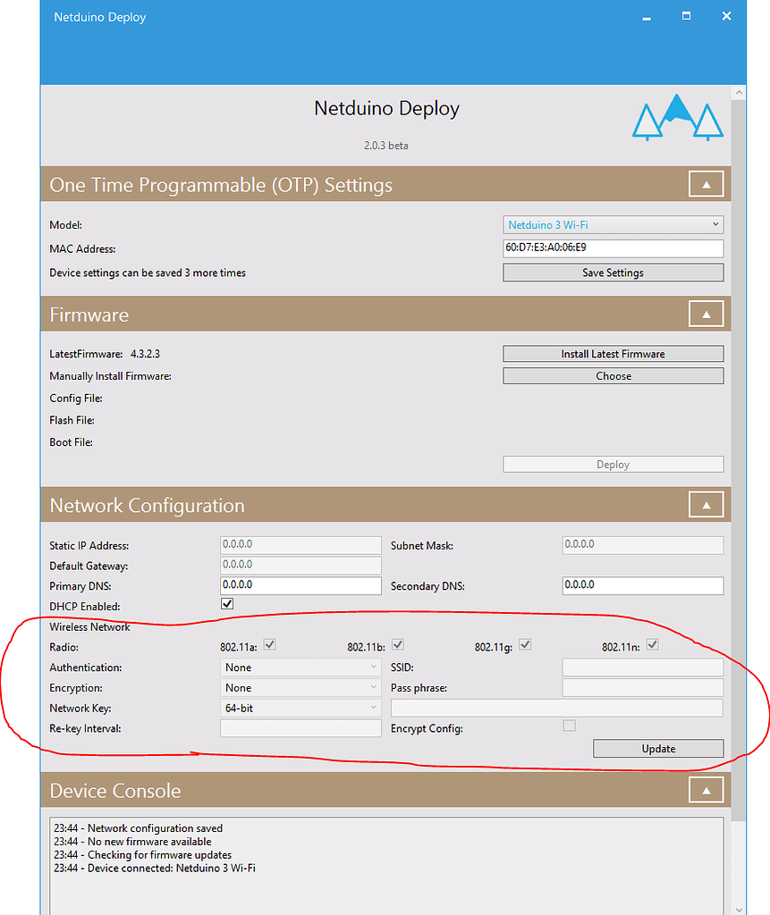 Netduino 3 Wifi Wireless Settings Locked Netduino Development Community